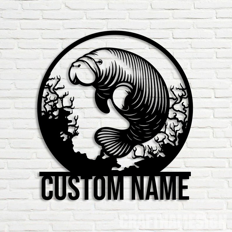 Custom Manatee Metal Sign, Manatee Metal LED Decor, Personalized ...