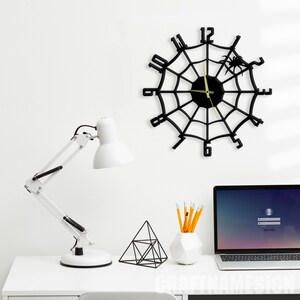 Spiderweb Metal Wall Clock, Wall Clock Unique for Home Decor and Wall ...