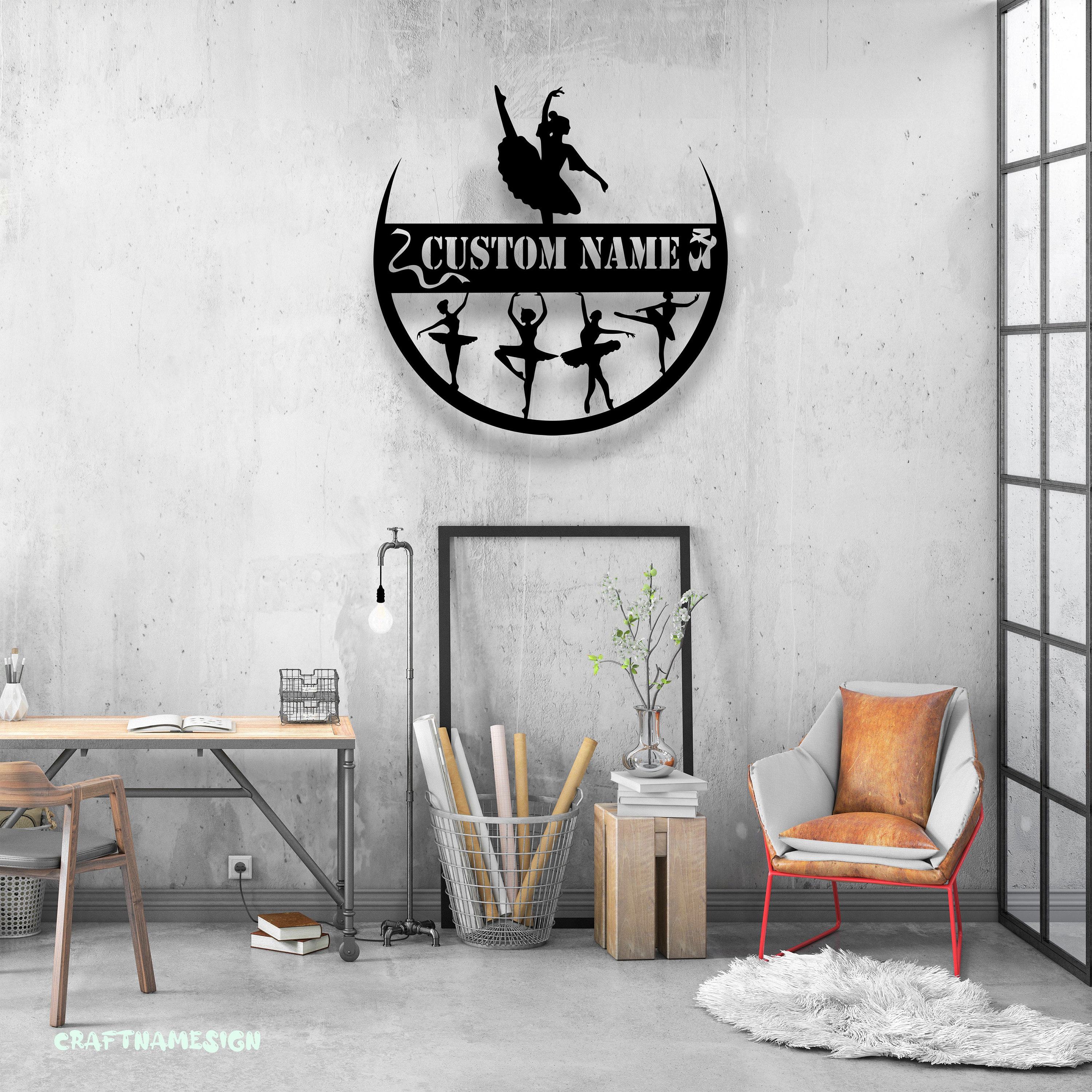 Custom Modern Dance Metal Wall Art LED Lights | Personalized Girl ...