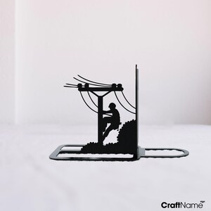 Custom Lineman Table Bookend, Personalized Lineman Office Name Book End ...