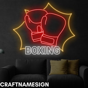 Boxing Gloves Neon Sign, Boxing Led Sign, Custom Neon Sign, Boxing Shop ...