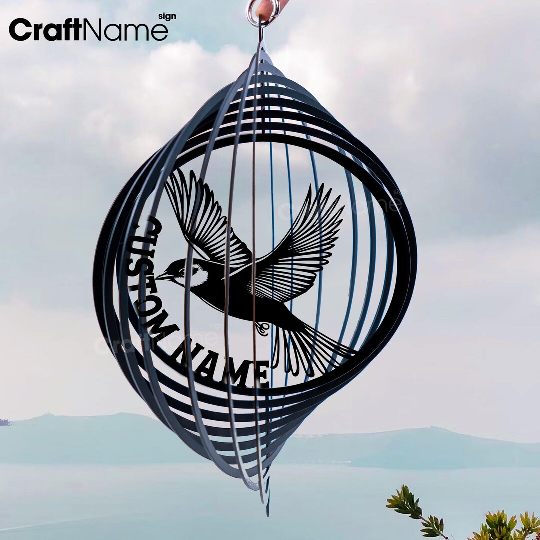Personalized Metal Canary Wind Spinner Garden Hanging Sign, Canary Bird ...