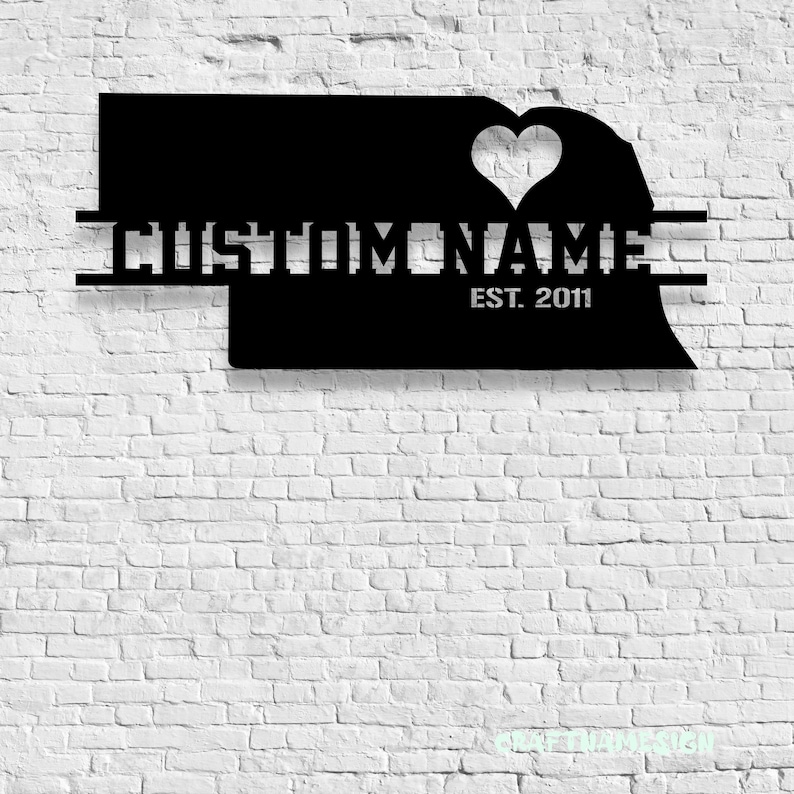 Custom Nebraska Map Metal Wall Art LED Light - Personalized Nebraska ...