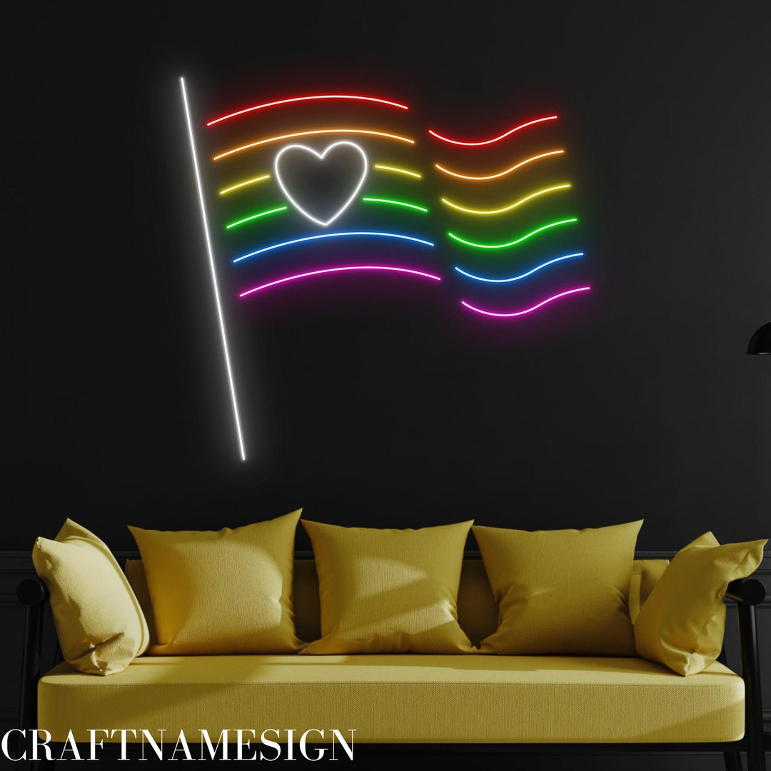 Pride Flag Neon Sign, Pride Flag LGBT Led Sign, Custom Neon Sign, LGBT ...