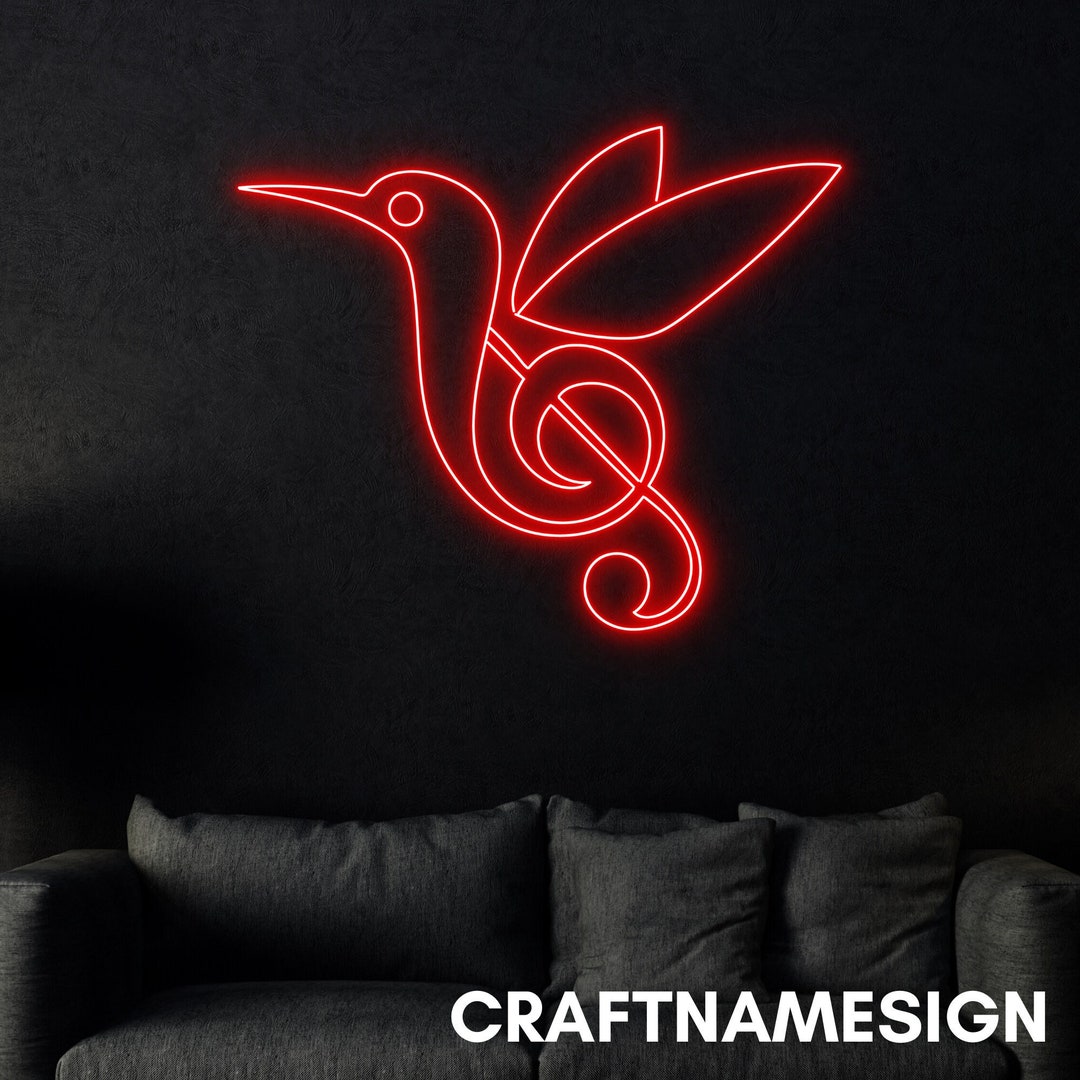 Humming Bird Song Neon Sign, Humming Bird Led Sign, Custom Neon Sign ...