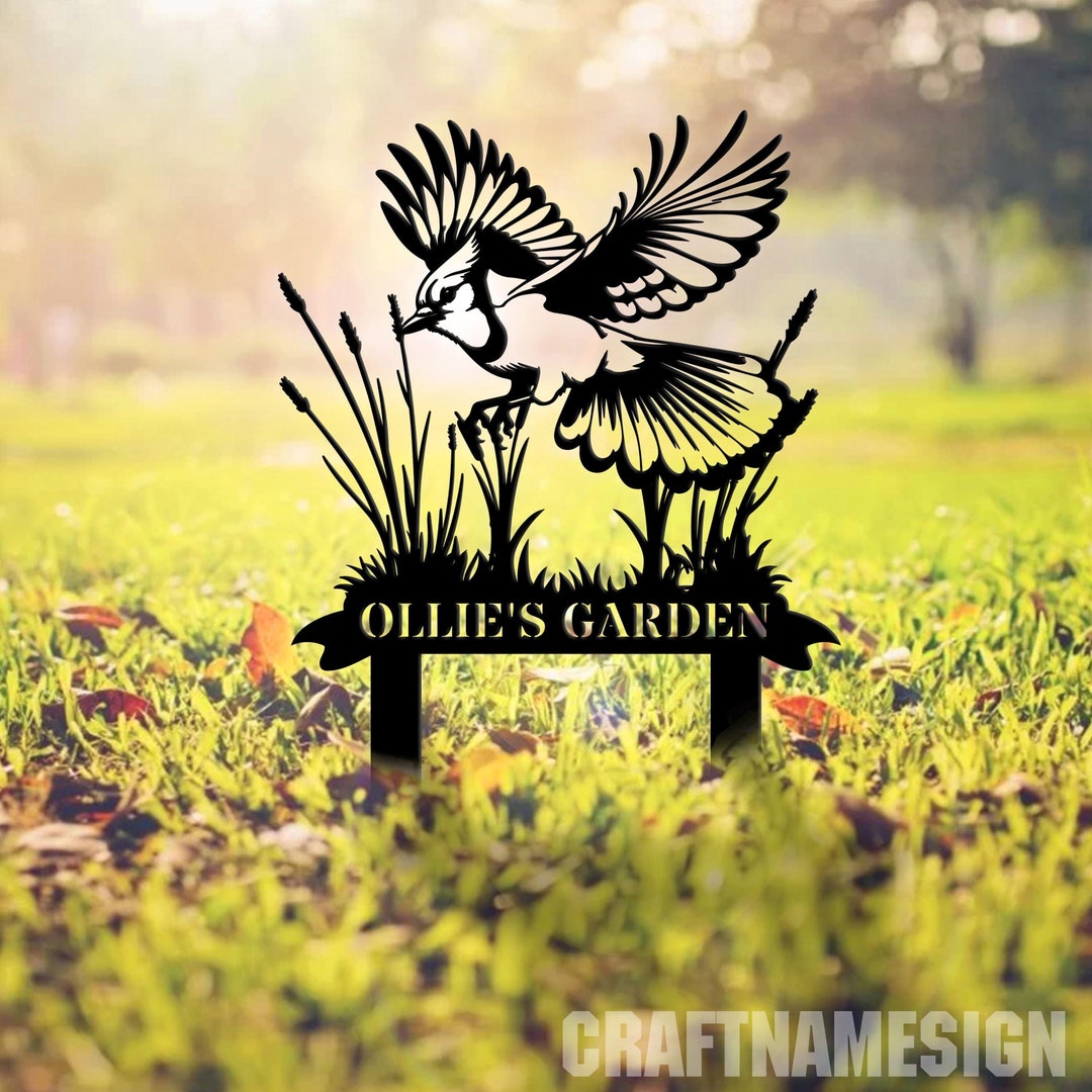 Custom Hummingbird Garden Metal Sign With Stake, Outdoor Hummingbird ...