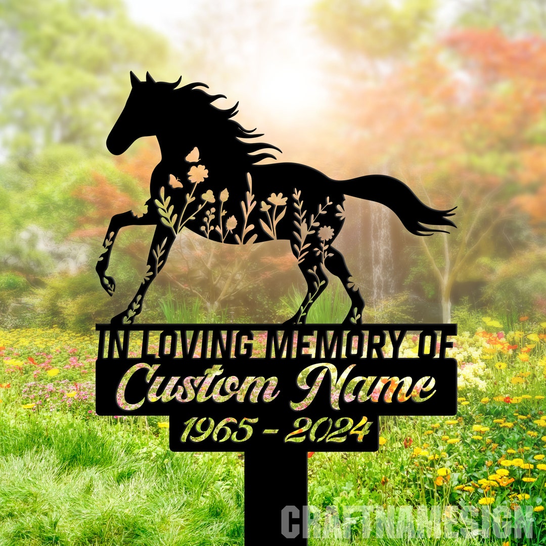 Custom Horse Memorial Stake, Personalized Horse Garden Memorial ...