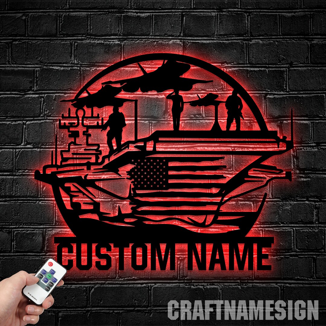 Custom US Marine Metal Sign, US Marine Metal LED Decor, Personalized ...