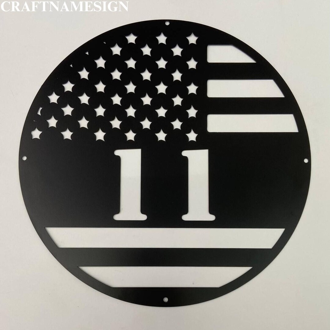 Custom US Flag Metal Sign Wall Art Led Light, American Flag Metal ...