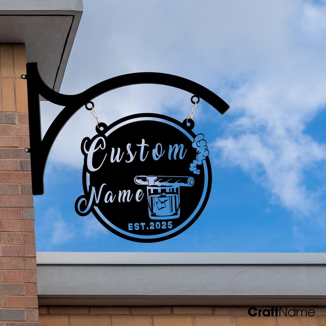 Personalized Bourbon Bar Metal Hanging Sign Outdoor Decor, Bourbon ...