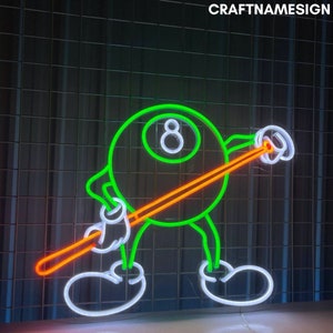 Ball 8 Neon Sign, Billiards Led Sign, Billiards Pool Hall Neon Signs ...