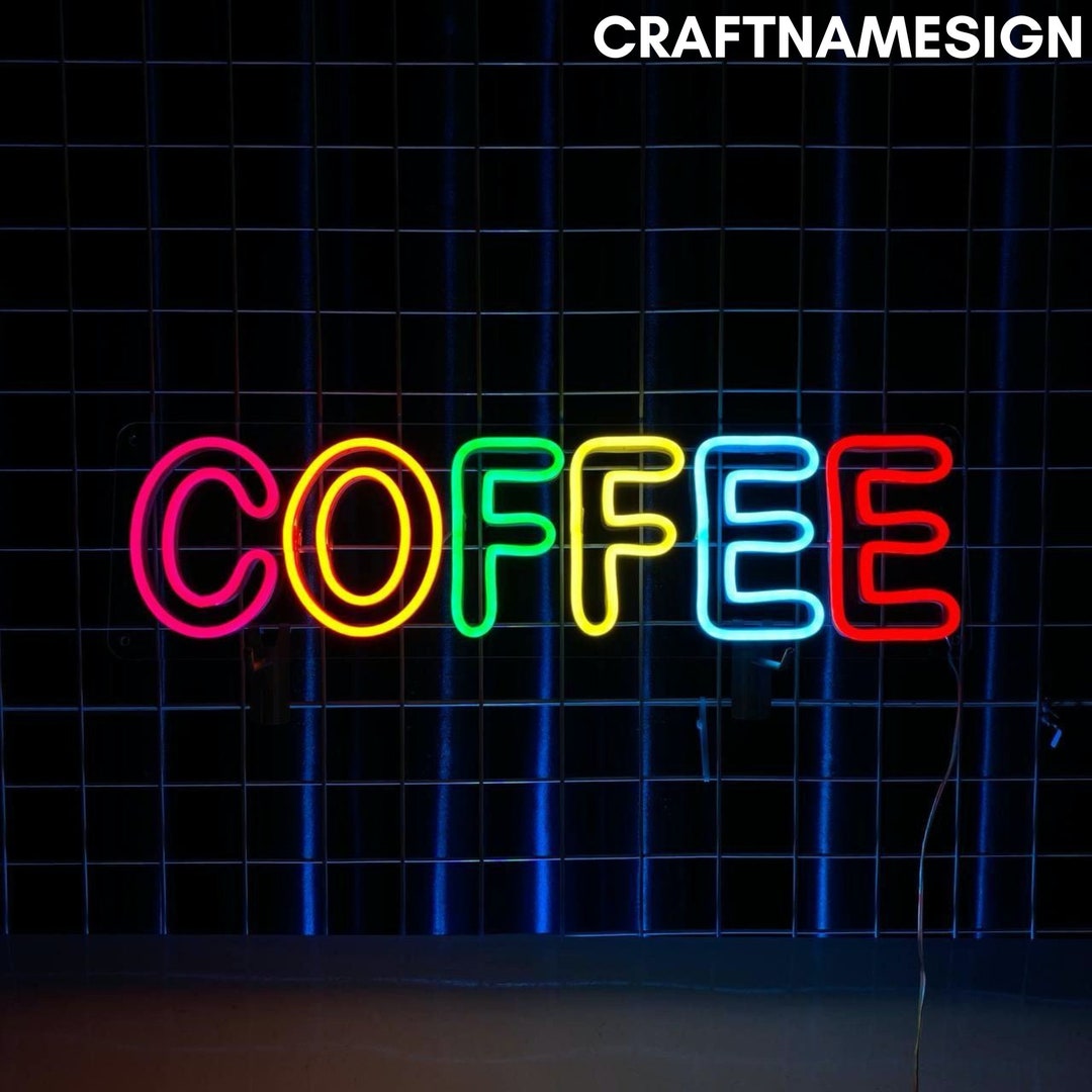 Colorful Coffee Neon Sign, Coffee Time Led Sign, Custom Neon Sign ...