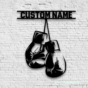 Custom Boxing Gloves Metal Wall Art With LED Light - Personalized King ...