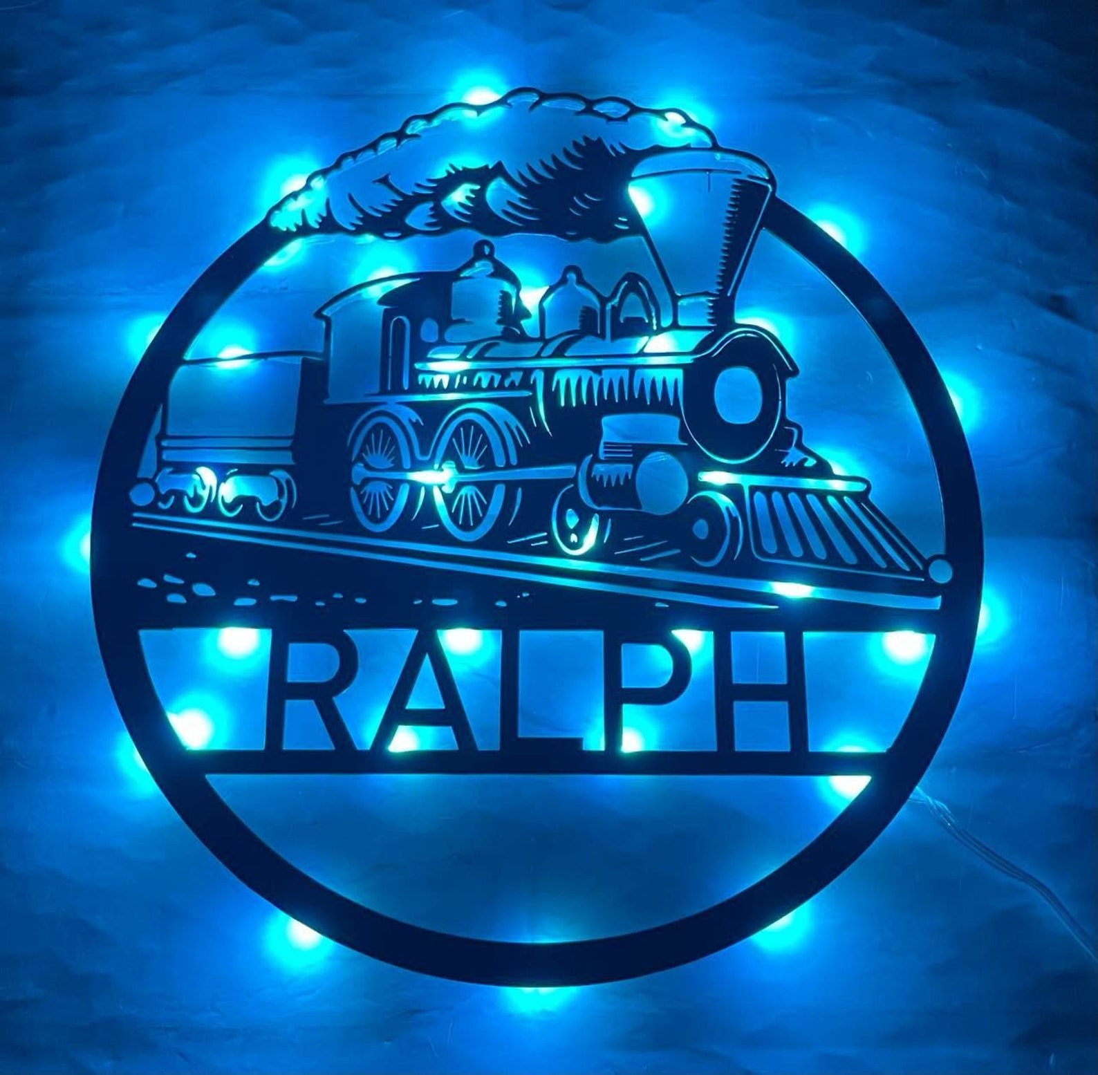 Custom Engine Train Metal Sign, Train Led Sign, Personalized Engine ...