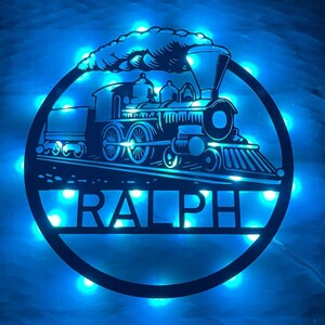 Custom Engine Train Metal Sign, Train Led Sign, Personalized Engine ...