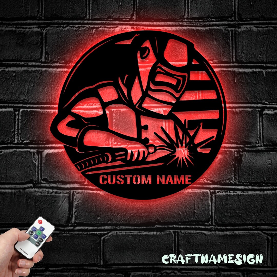 Custom Welding Metal Wall Art LED Light Personalized Welder - Etsy