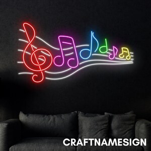 Musical Note Led Sign, Musical Note Neon Sign, Custom Neon Sign, Music ...