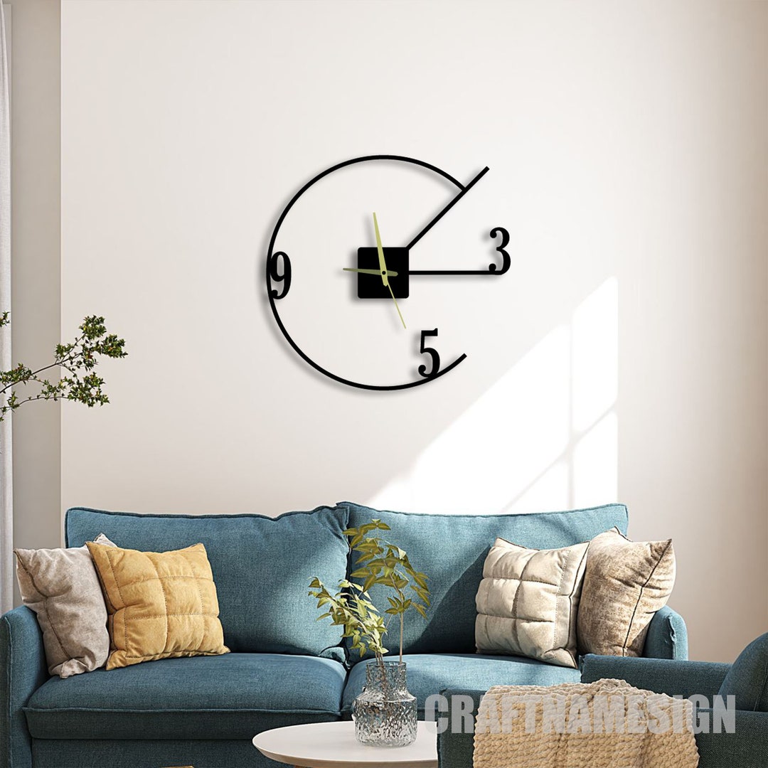 Minimalist With Latin Numerals Wall Clock, Metal Wall Clock Modern for ...