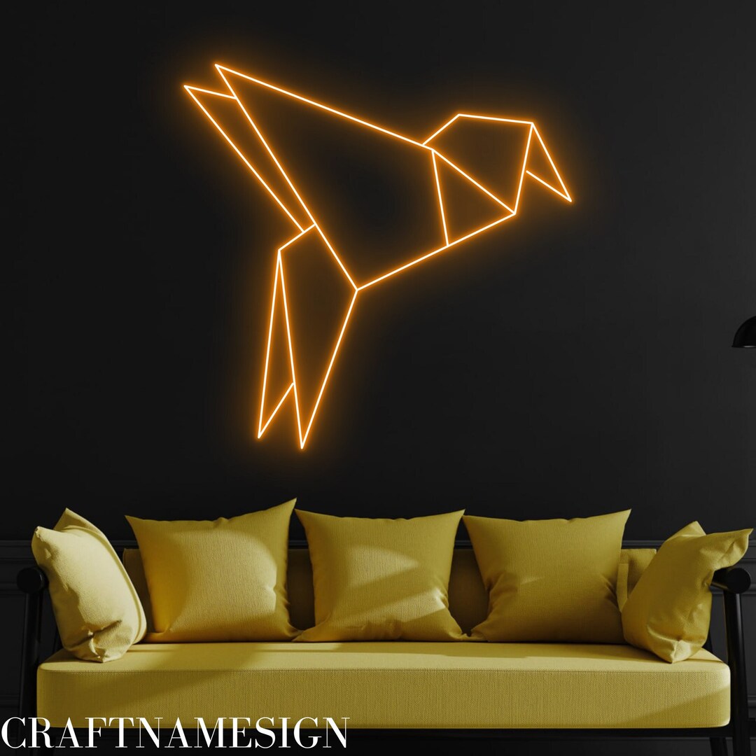 Bird Geometric Neon Sign, Geometric Bird Led Sign, Custom Neon Sign ...