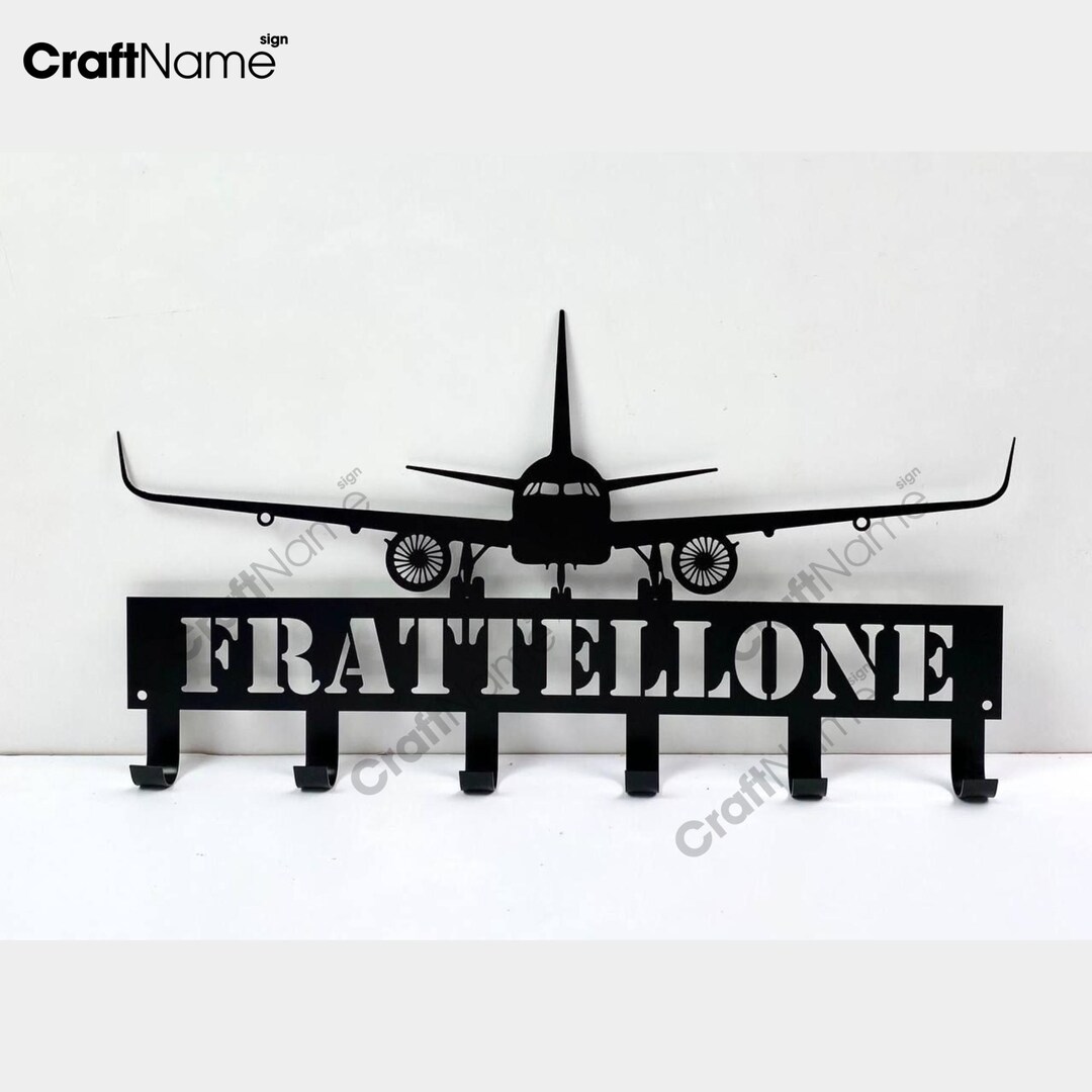 Custom Airplane Metal Key Holder, Airplane Pilot Decorative Key Holder ...