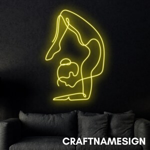 Female Yoga Neon Sign, Girl Yoga Led Sign, Custom Neon Sign, Yoga Club ...