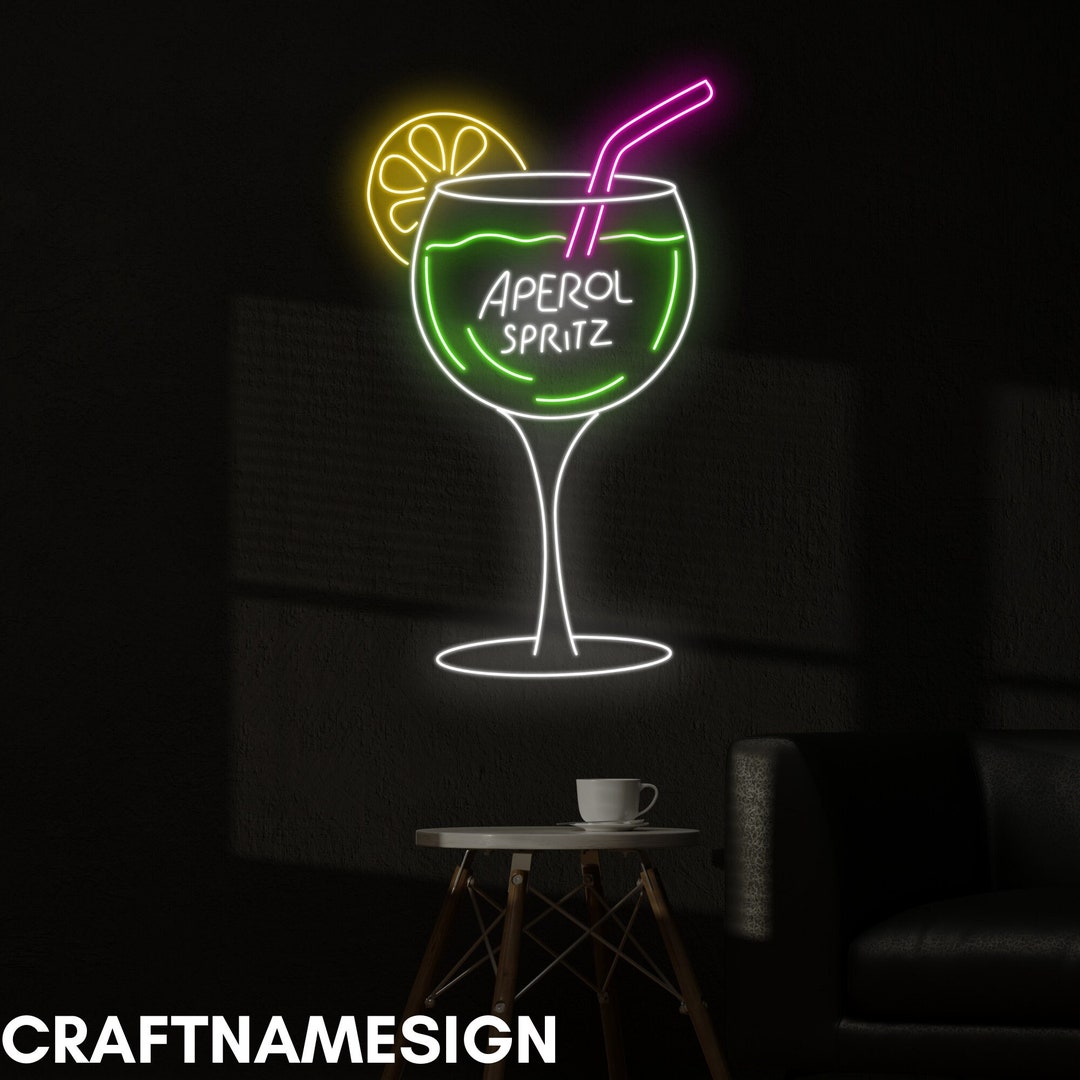 Aperol Spritz Neon Sign, Aperol Spritz Led Sign, Custom Neon Sign ...