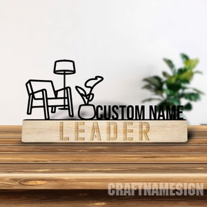 Custom Wooden Interior Designer Desk Name Plate, Designer Metal ...