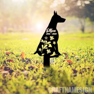 Custom Doberman Pinscher Dog Memorial Stake, Personalized Doberman Dog ...