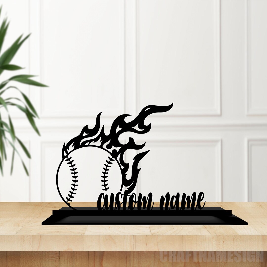Personalized Softball Metal Sign for Table Decor, Desk Office Decor ...