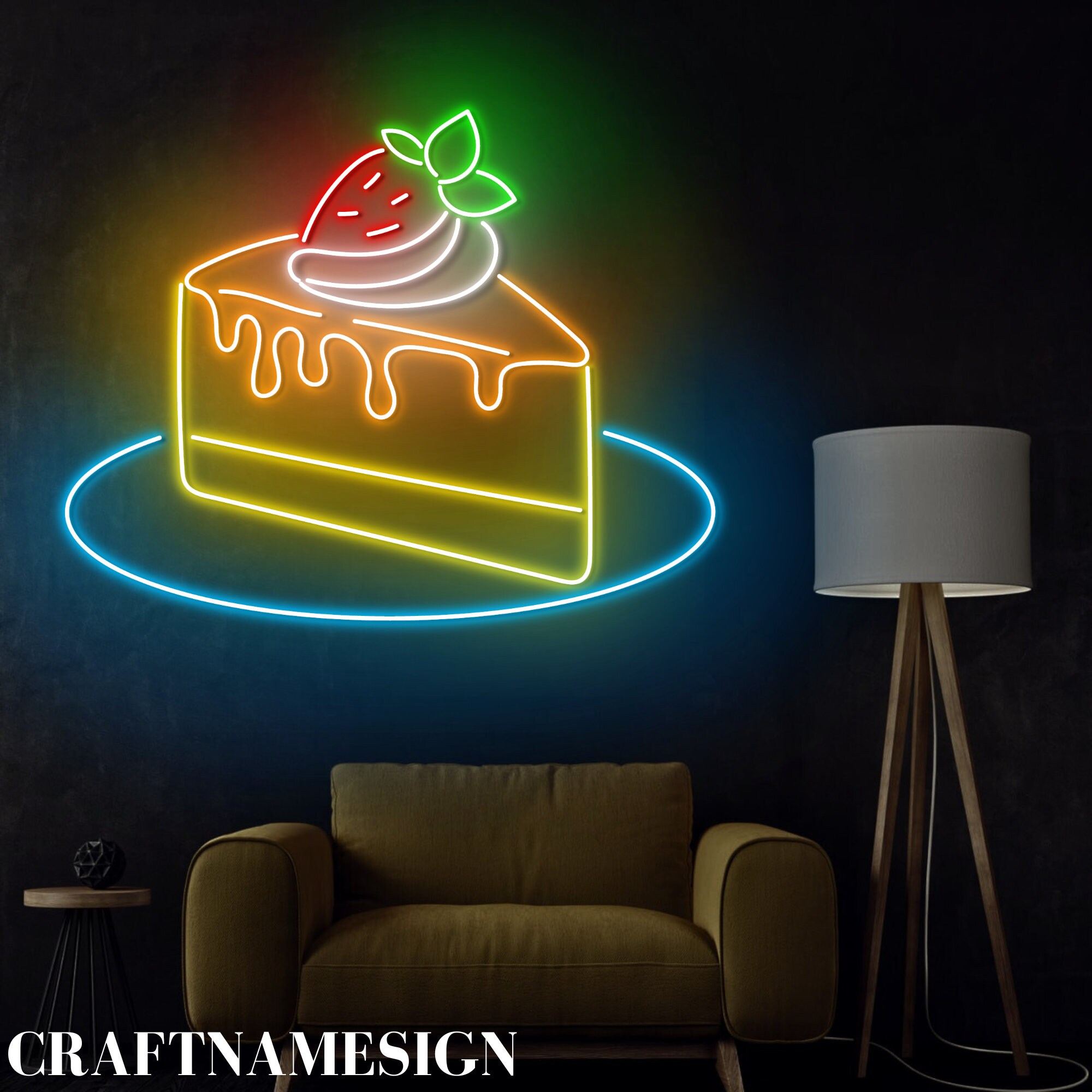 Cheesecake Neon Sign, Strawberry Cheesecake Led Sign, Custom Neon Sign ...