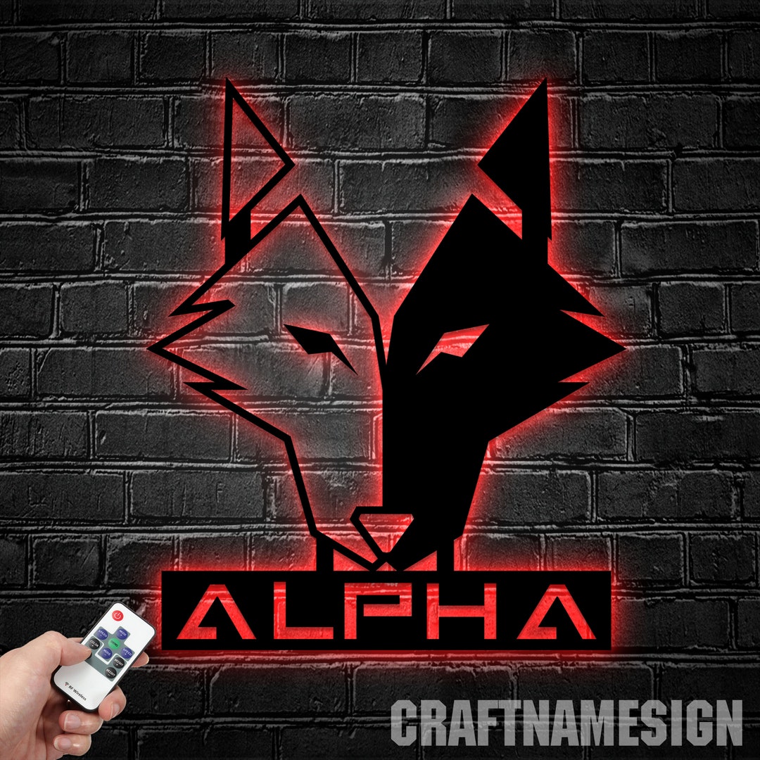 Custom Fox Metal Wall Art LED Light, Personalized Fox Name Sign Home ...