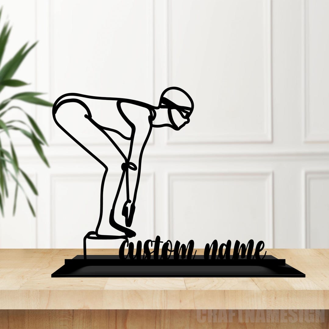 Custom Para Swimming Girl Metal Table Office Decor, Metal Sculpture ...