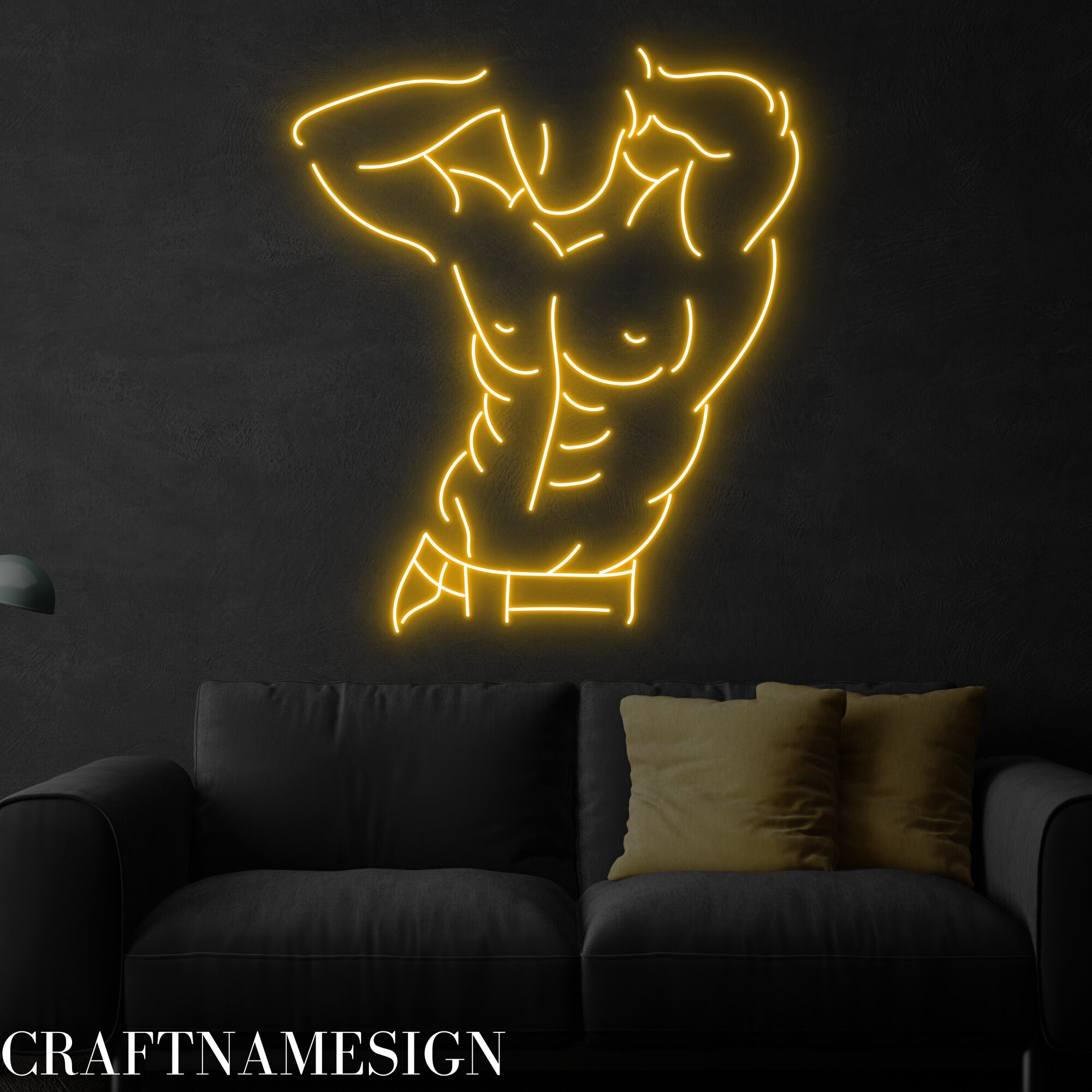 Sexy Muscle Man Neon Sign, Body Builder Led Sign, Custom Neon Sign ...
