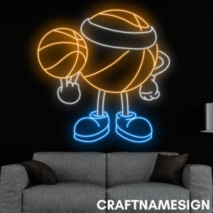 Basketball Playing Neon Sign, Basketball Led Sign, Custom Neon Sign ...