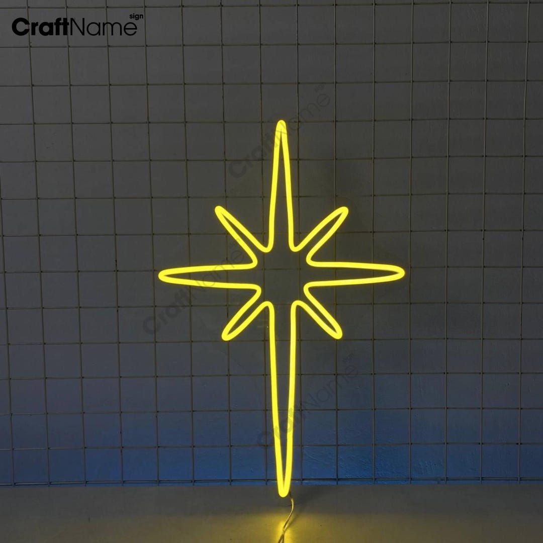 Christmas Star Neon Sign, Sparkle Star Led Sign, Custom Neon Sign, Xmas ...