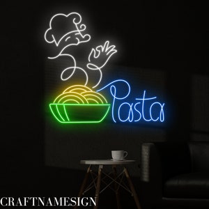 Pasta Spaghetti Neon Sign, Italian Pasta Led Sign, Custom Neon Sign ...