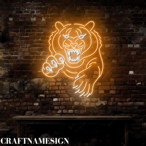 Angry Tiger Neon Sign, Angry Tiger Hunting Led Sign, Custom Neon Sign ...