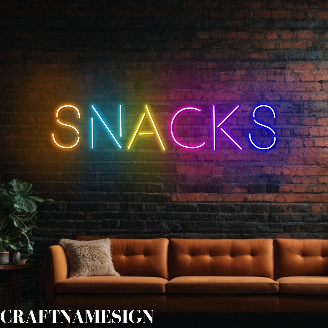 Snack Bar Neon Sign for Grocery Store & Supermarket Decor, Custom Neon ...