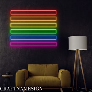 Rainbow LGBT Flag Neon Sign, Pride Flag Led Sign, Custom Neon Sign ...