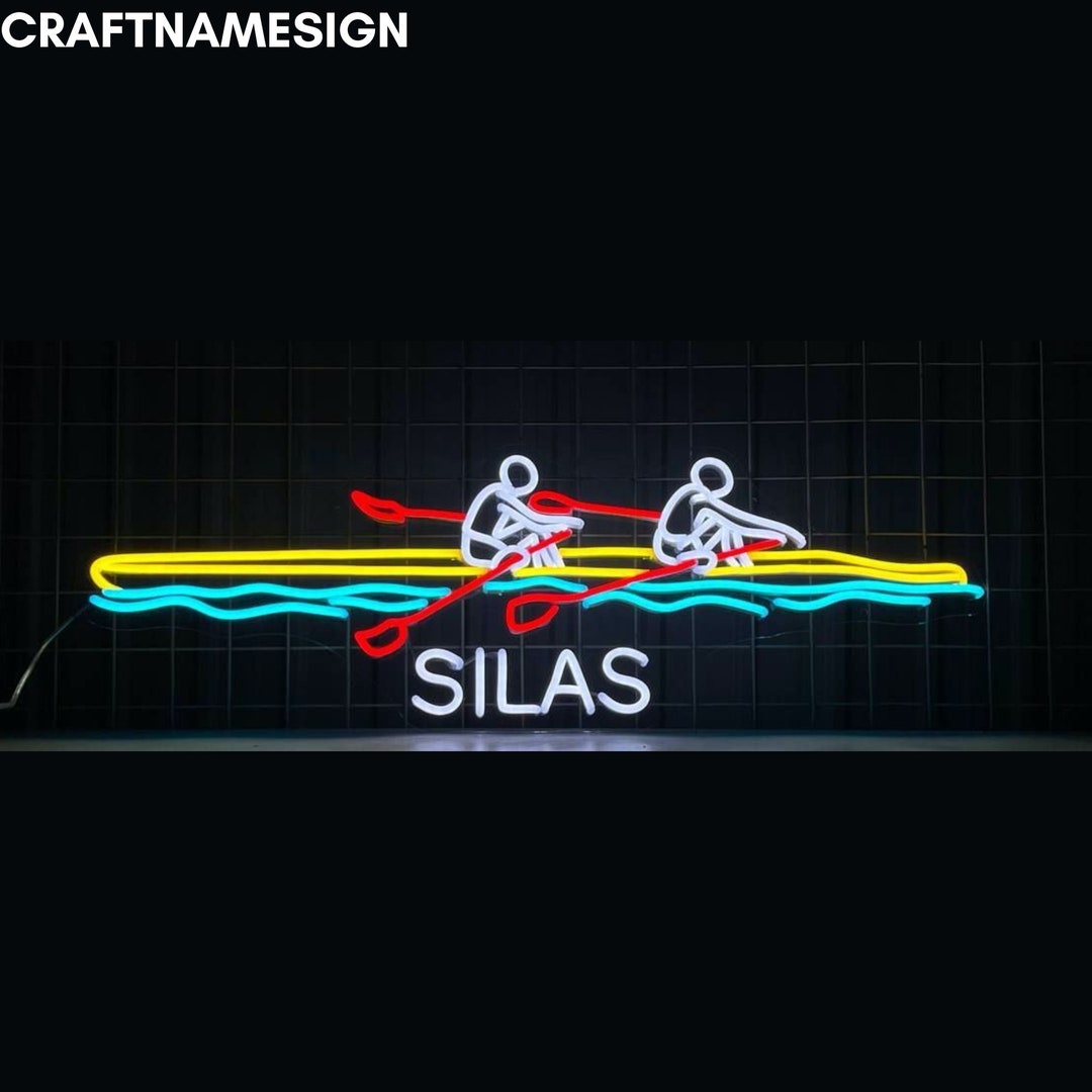 Custom Boat Rowing Led Sign, Couple Rowing Neon Led Light, Custom Neon ...
