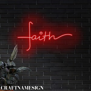 Faith Neon Sign, Jesus God Faith Led Sign, Custom Neon Sign, Christian ...