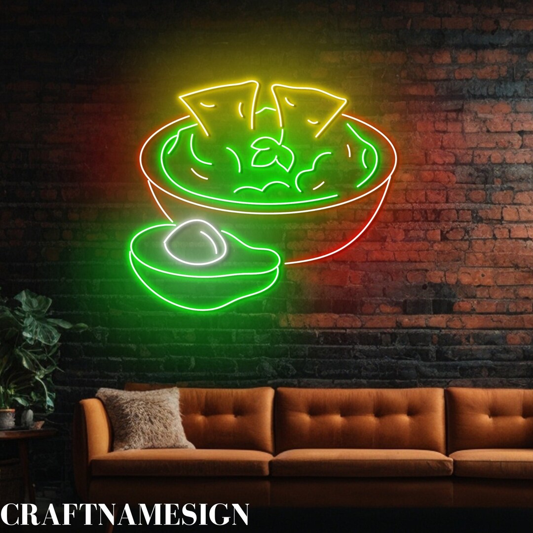 Mexican Guacamole Bowl Neon Signs, Custom Neon Led Sign, Open Mexican ...