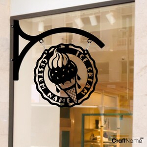 Custom Ice Cream Shop Metal Wall Hanging, Ice Cream Dessert Shop Wall ...