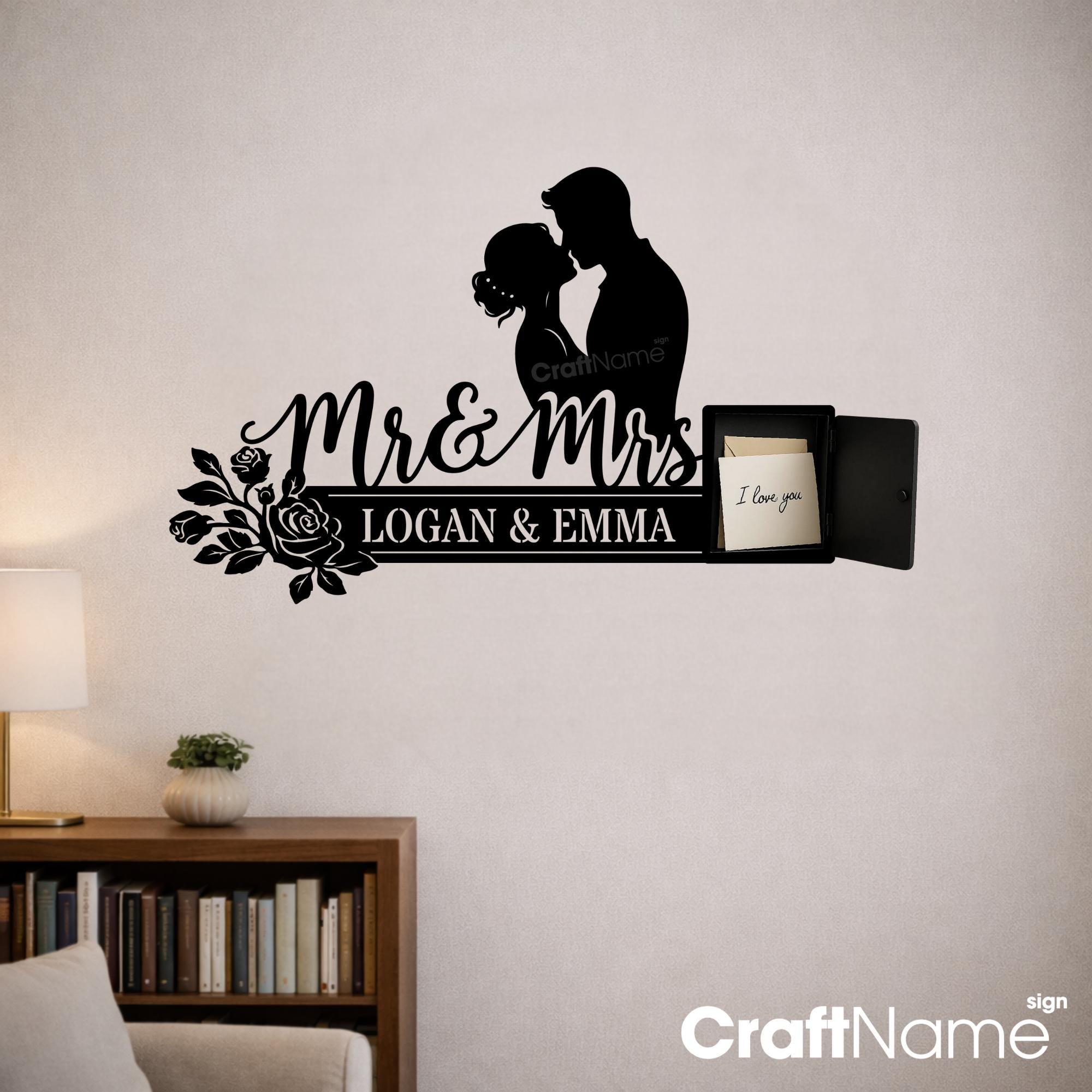 Custom Mr and Mrs Metal Wall Art, Couple Metal Sign With Hidden Message ...