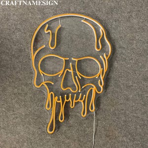 Dripping Spooky Skull Neon Sign, Skull Led Sign for Spooky Halloween ...