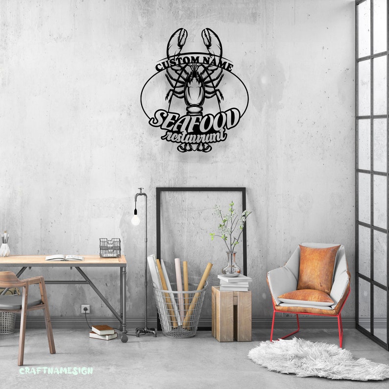 Custom Lobster Seafood Metal Wall Art LED Light Personalized - Etsy