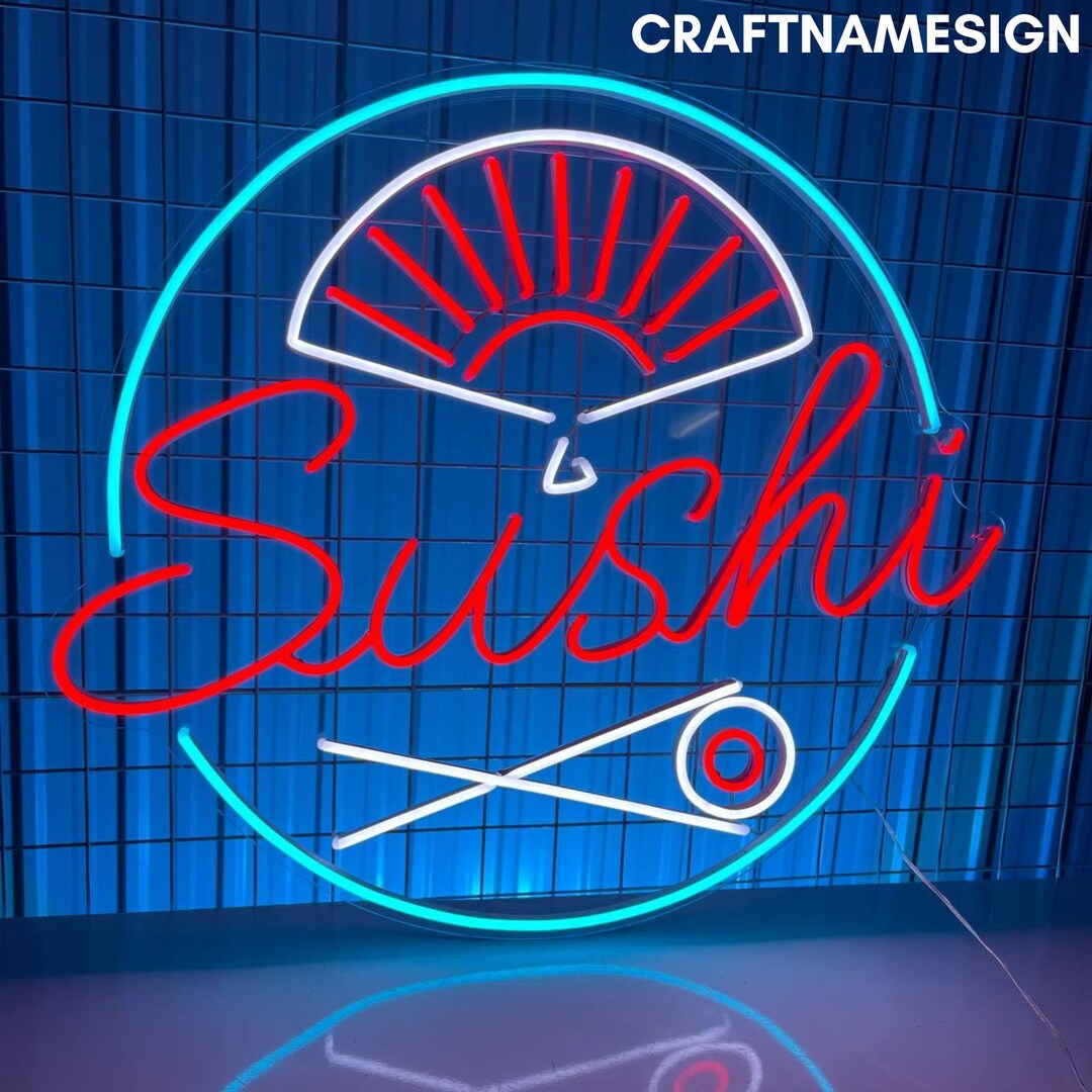 Sushi Signboard Neon Sign, Japanese Sushi Led Sign, Custom Neon Sign ...