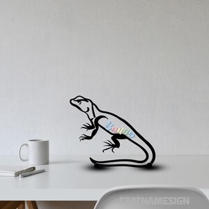 Personalized Reptile Metal Desk Decoration, Custom Gecko Lizard Metal ...