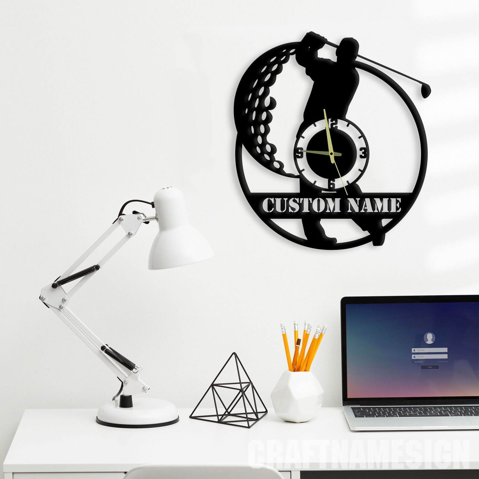 Custom Golfer Wall Clock, Wall Clock Unique for Home Decor and Wall ...