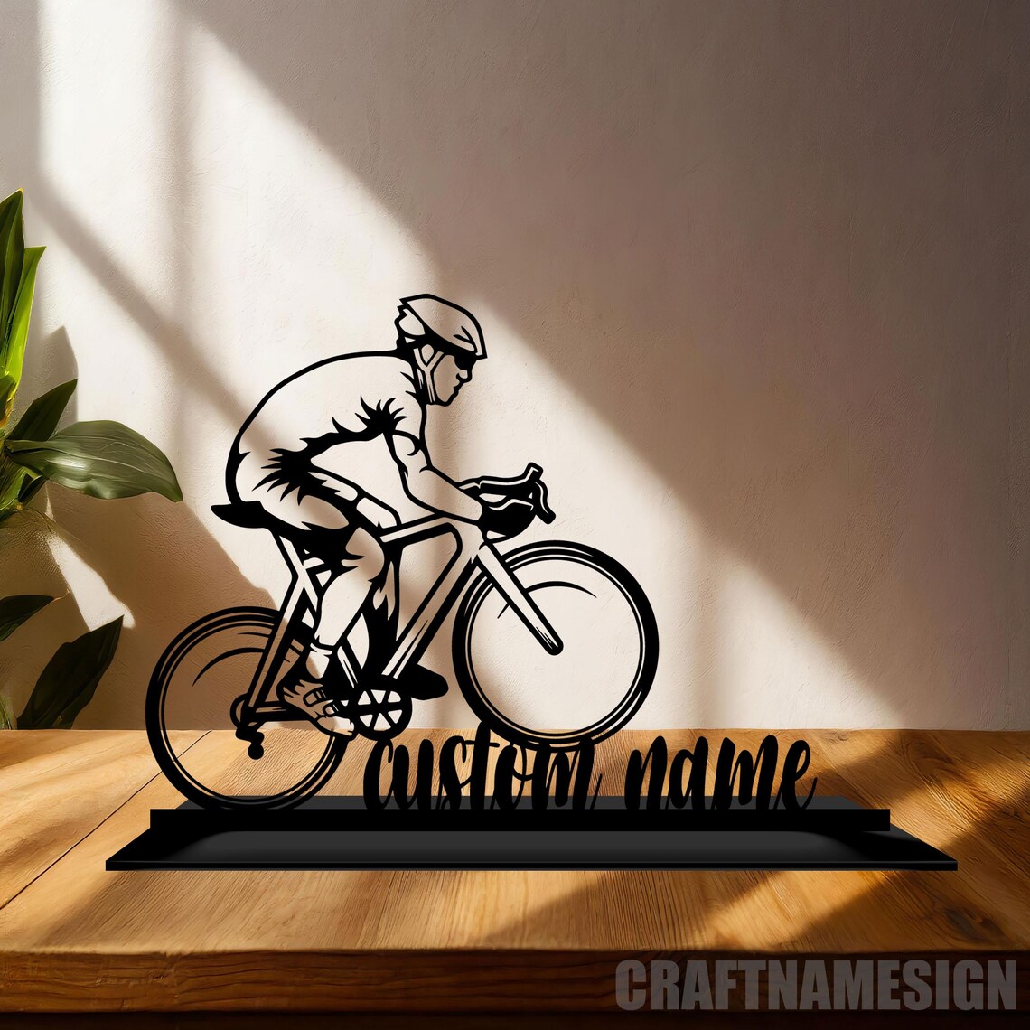 Custom Cycling Metal Office Table Decoration, Personalized Cyclist ...